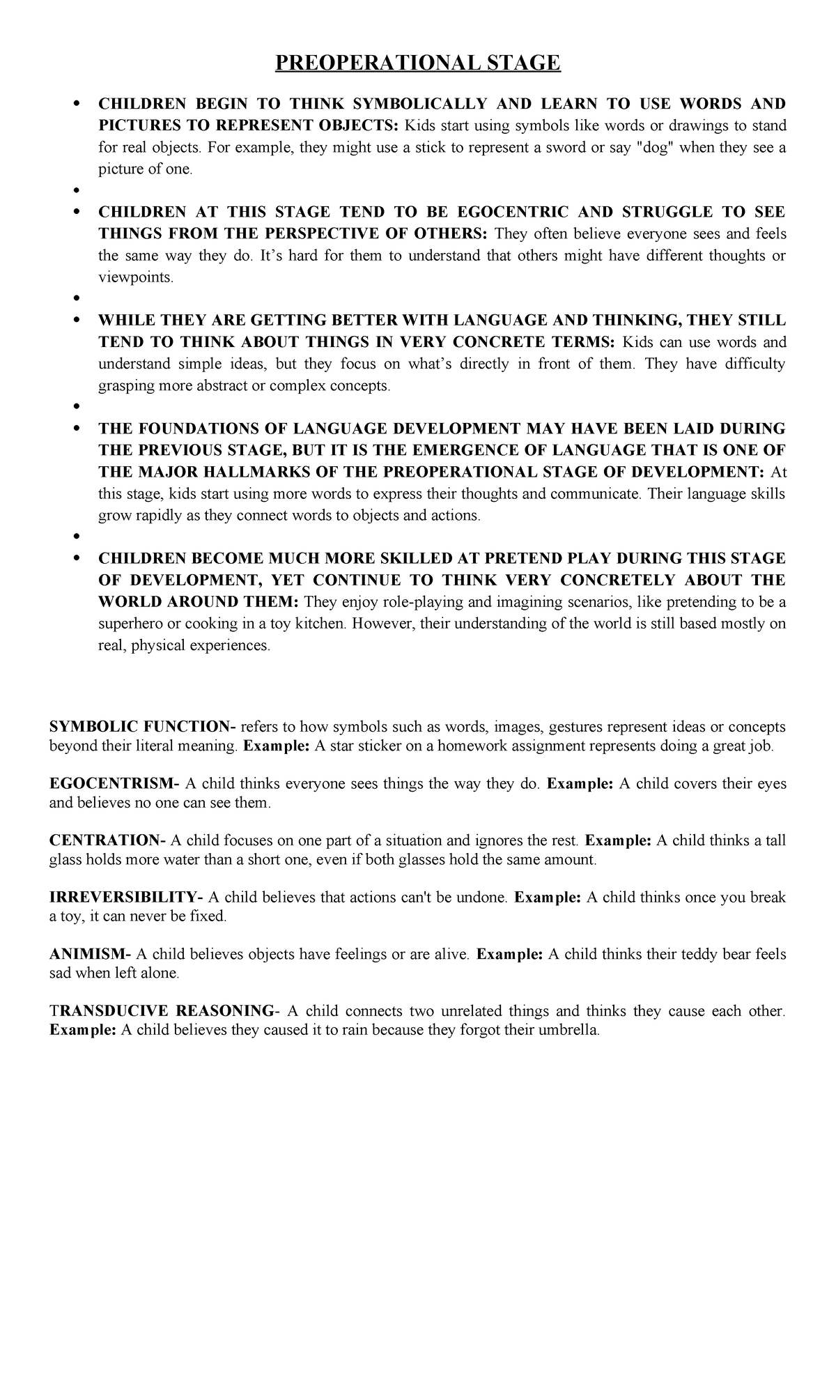 Preoperational Stage Explanation - PREOPERATIONAL STAGE CHILDREN BEGIN ...