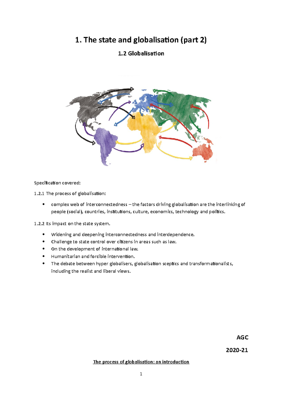 2 Impact of globalisation - 1. The state and globalisation (part 2) 1 ...