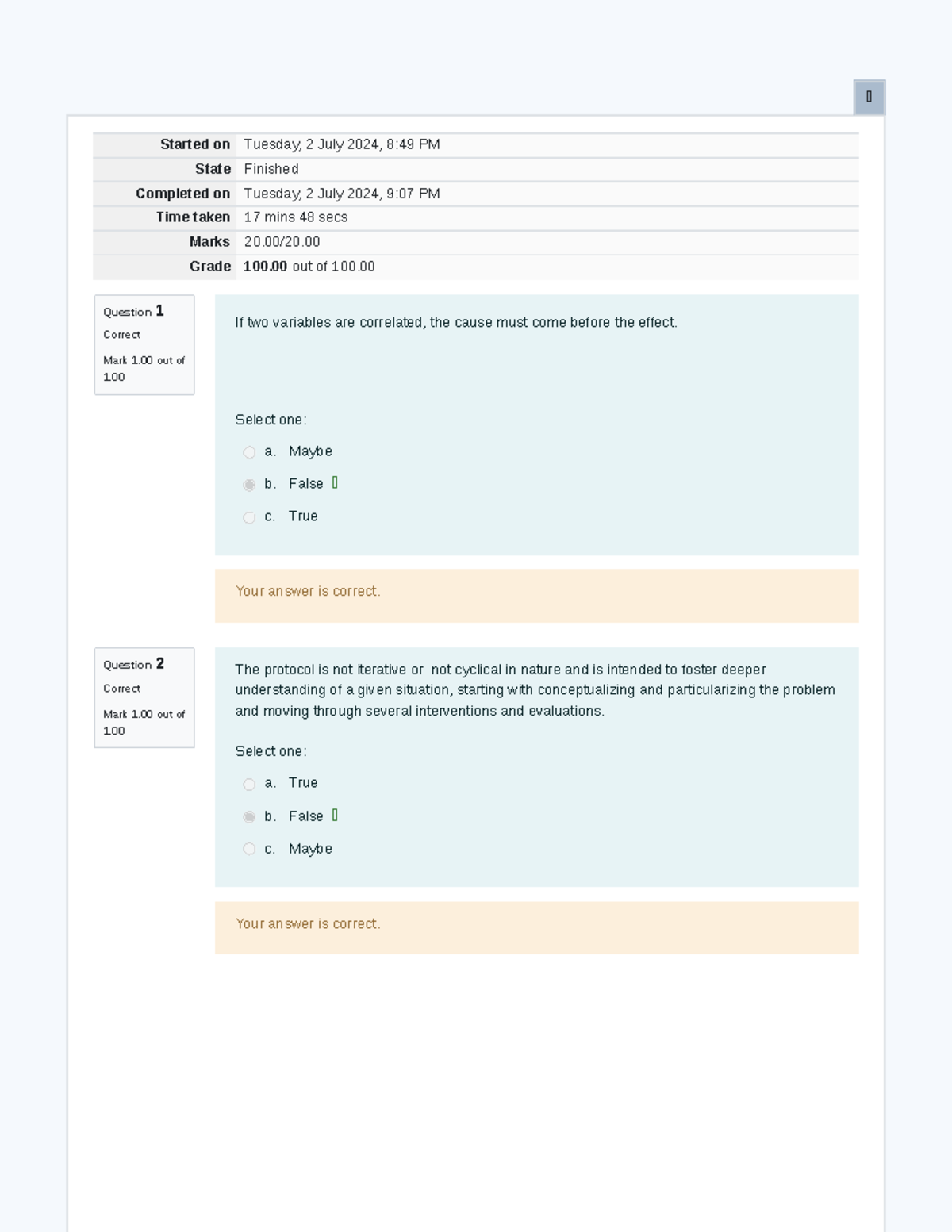 Midterm Quiz 1 Attempt review - Question 1 Correct Mark 1 out of 1. Question 2 Correct Mark 1 ...