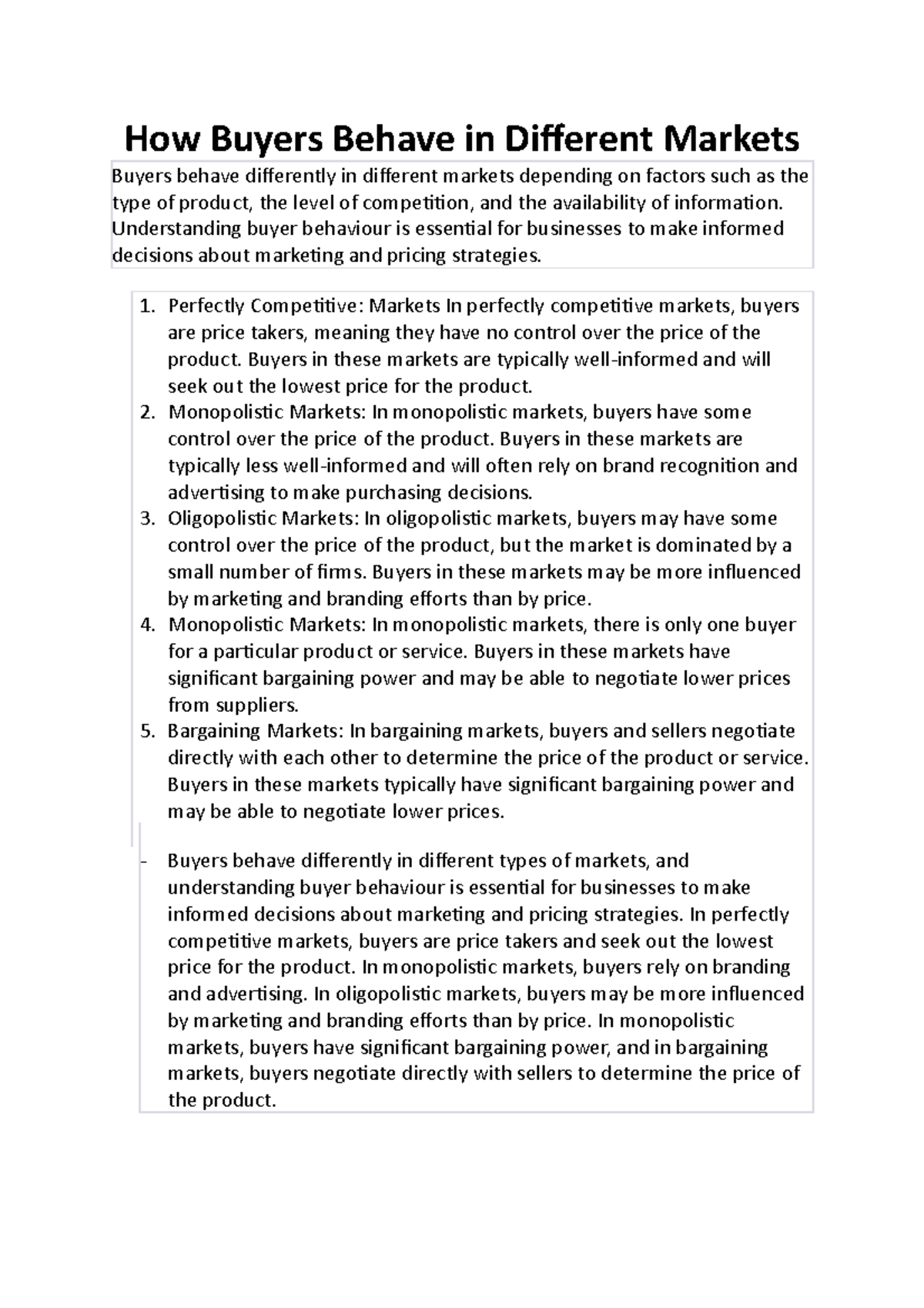 How Buyers Behave in Different Markets - Understanding buyer behaviour ...