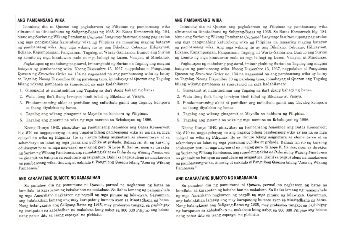 ANG Pambansang WIKA - lecture - BSED-Filipino - Studocu