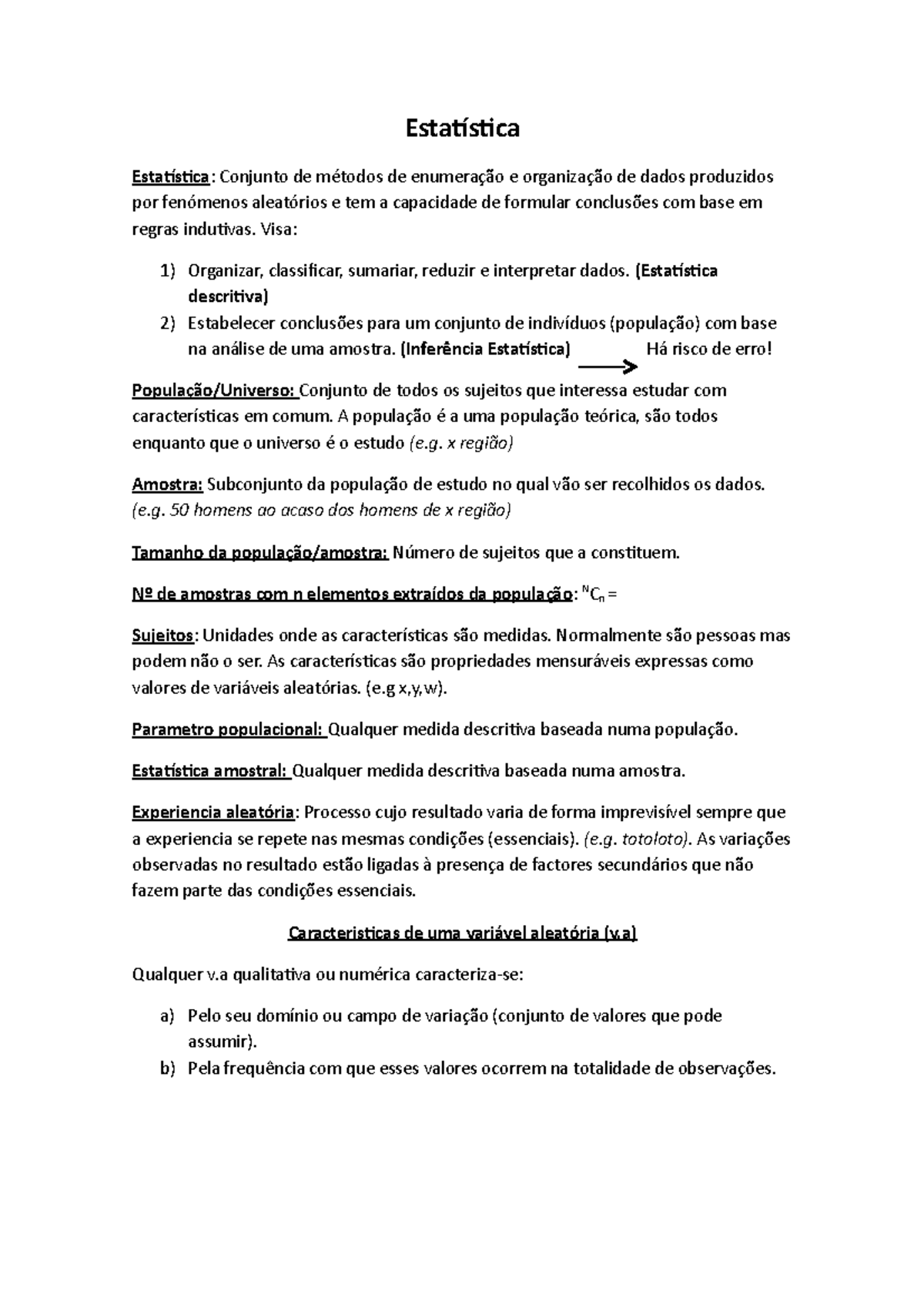 Estati╠üstica-2 - mnmnmn - Estatística Estatística: Conjunto de métodos ...