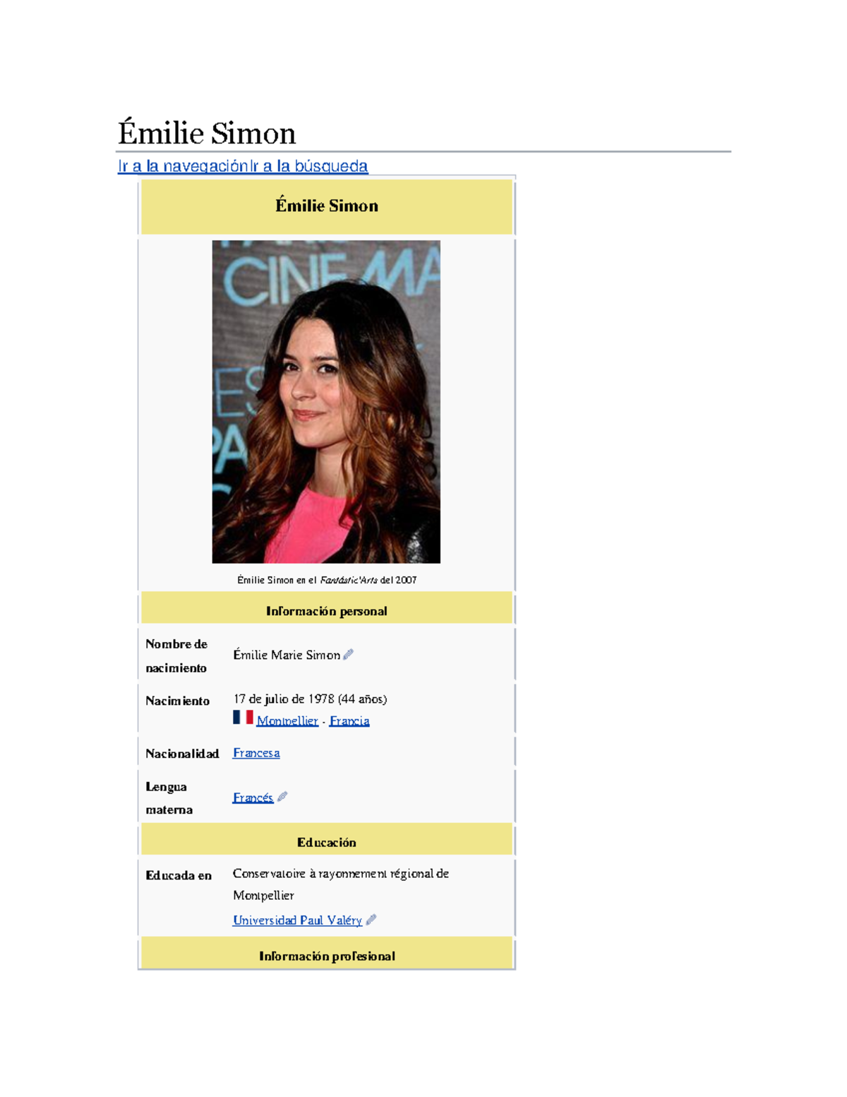 Émilie Simon - Biografia de autor - Émilie Simon Ir a la navegaciónIr a ...