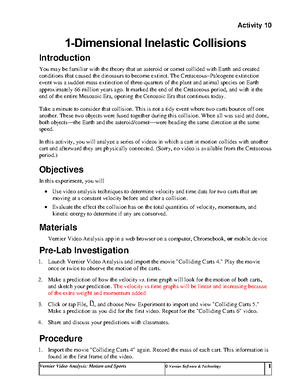 Lab 1 Analysis Raines, Nias - Constant Velocity Motion Introduction ...