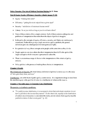 Deborah Stone Policy Paradox Chapter 2 - GVPP 320 - Studocu