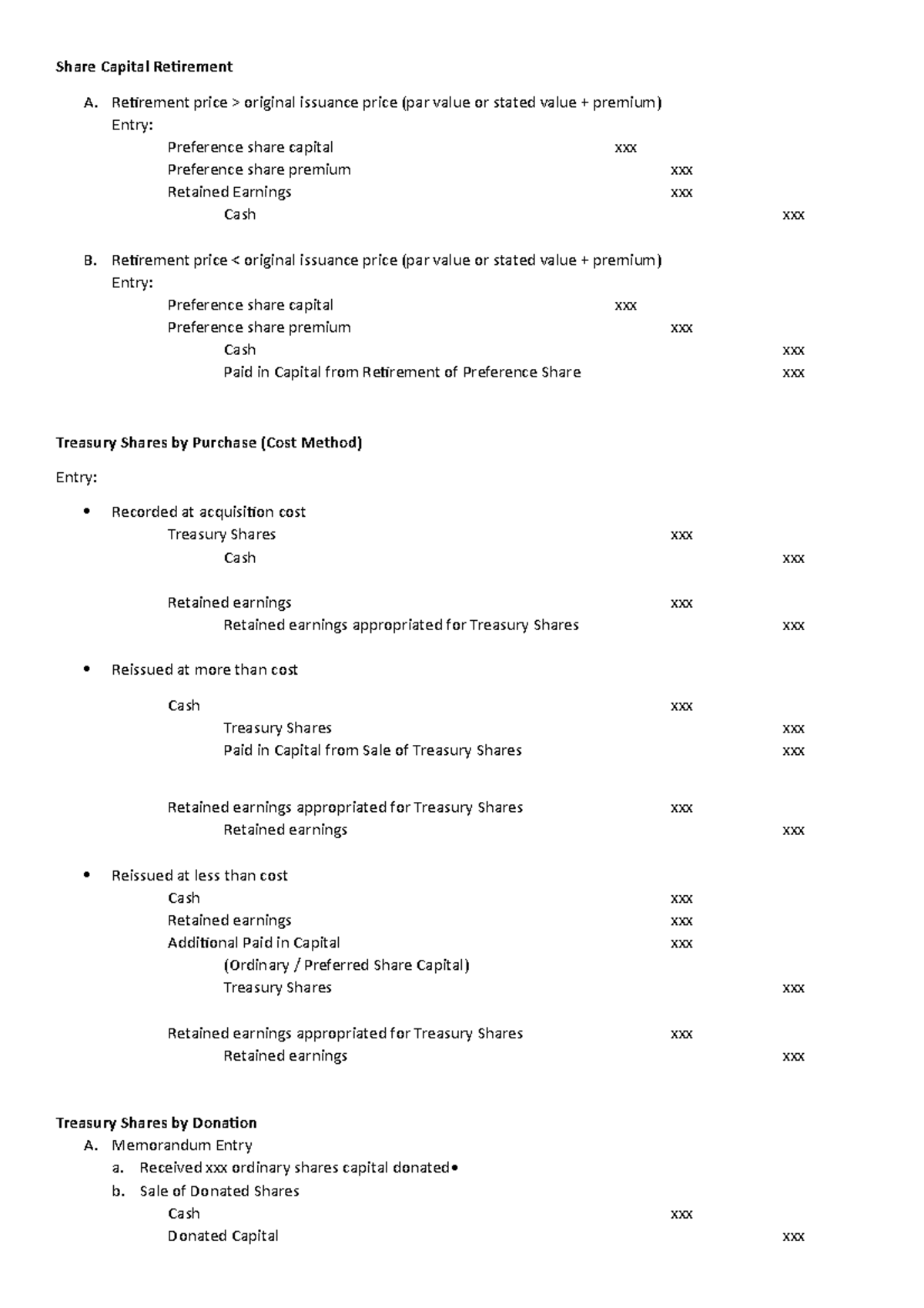 Corporation-Subsequent Transaction - Share Capital Retirement A ...