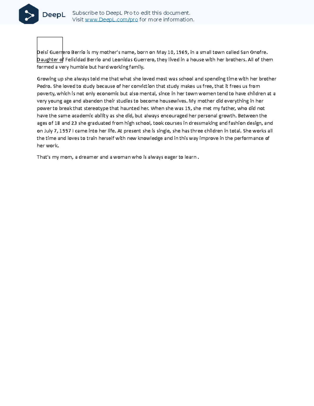 Biografia en-US - Biografía de una persona significativa en tu vida ...