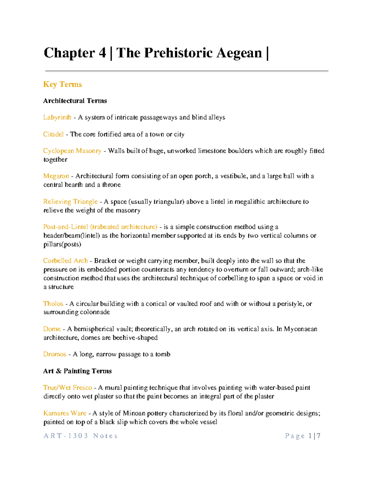 ART-1303 Notes (Prehistoric Aegean) - Chapter 4 | The Prehistoric ...