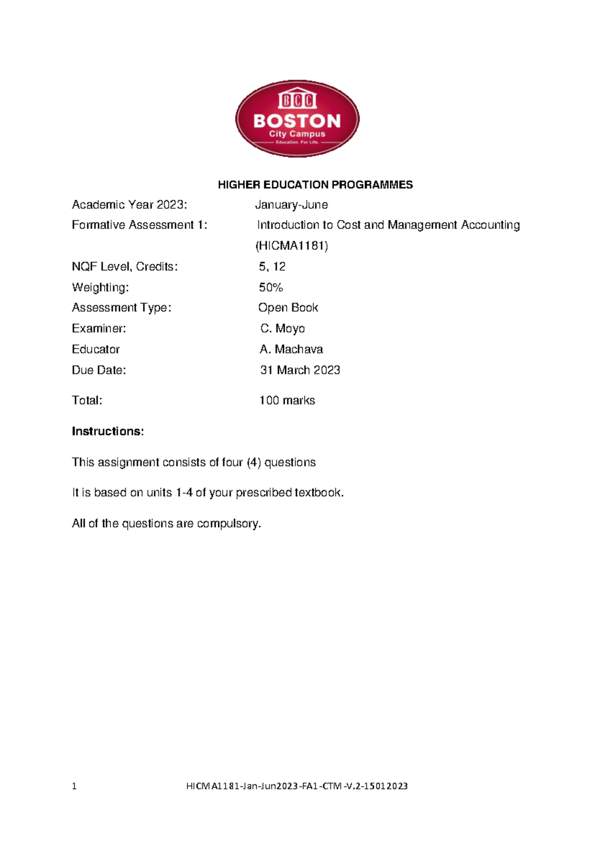 Hicma 1181-Jan-Jun2023-FA1-CTM-V.2-15012023 - HIGHER EDUCATION ...