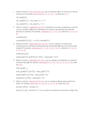 Ejercicios Prolog 1 - sdafsf - Apartado 1. hijo(X, Y) :- progenitor(Y, X), masculino(X). hija(X ...