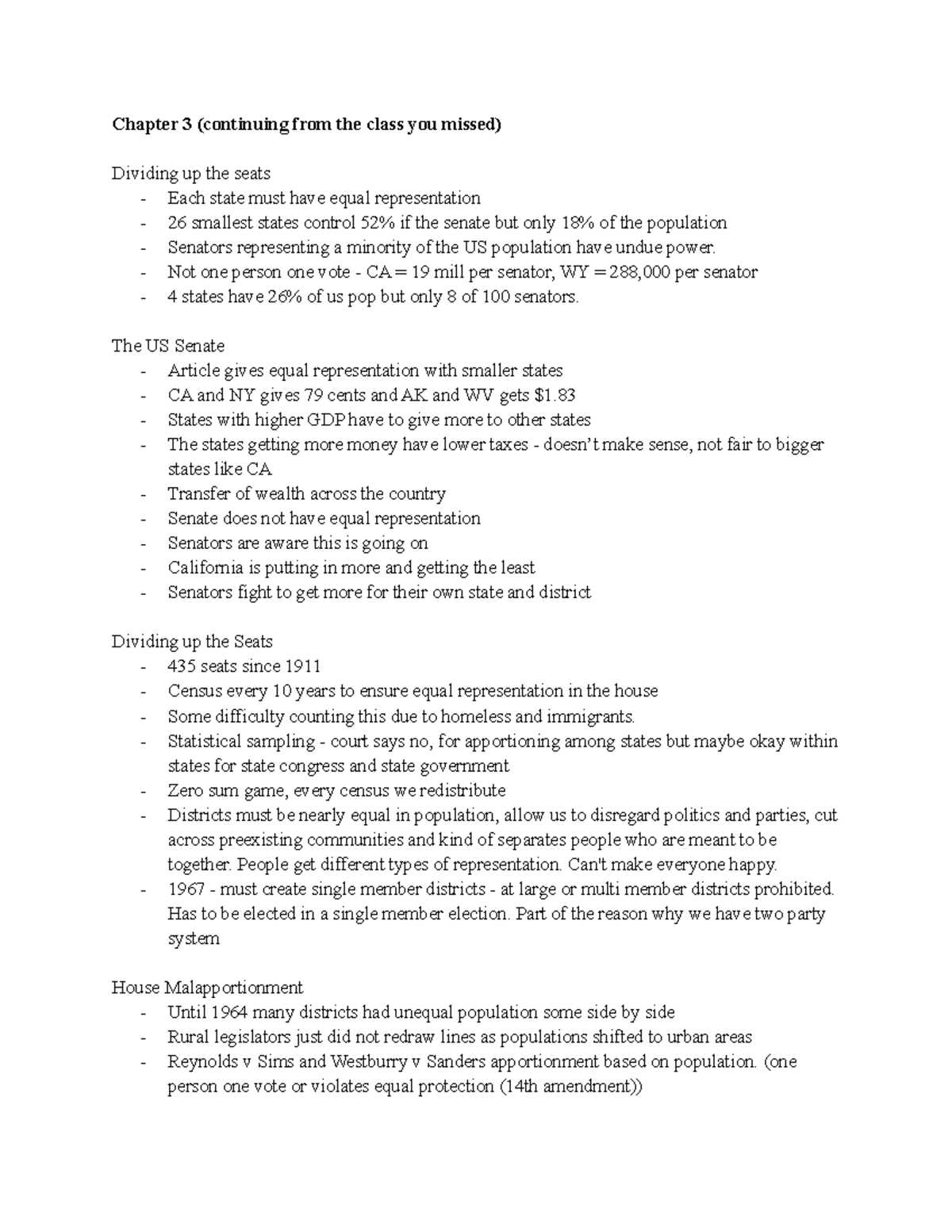 Chapter 3 Lecture Notes From In Class Lecture Chapter 3