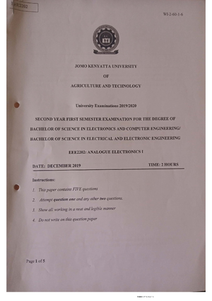 Analogue Electronics pdf questions and answers - Bsc. Electrical and Electronic engineering ...