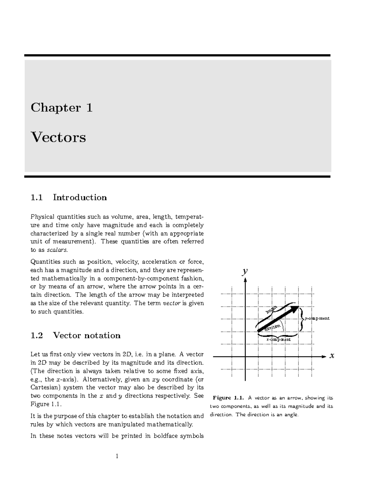 VM1 Vectors 2019 - Practicals - Chapter 1 Vectors 1 Introduction ...