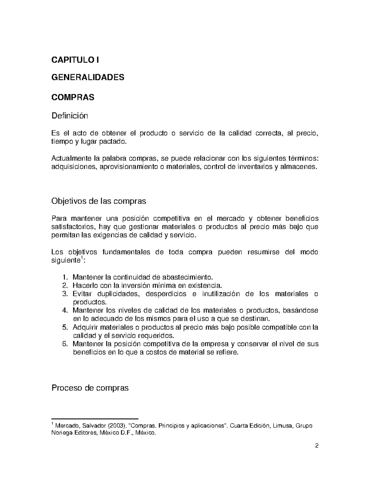 C1 - ucsd - CAPITULO I GENERALIDADES COMPRAS Definición Es el acto de ...