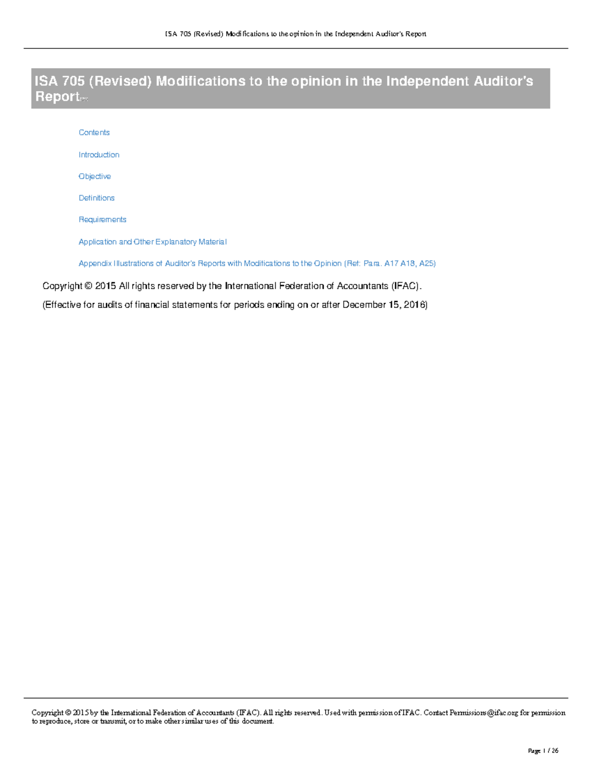 ISA 705 Revised Modifications to the Opinion in the Independent ...