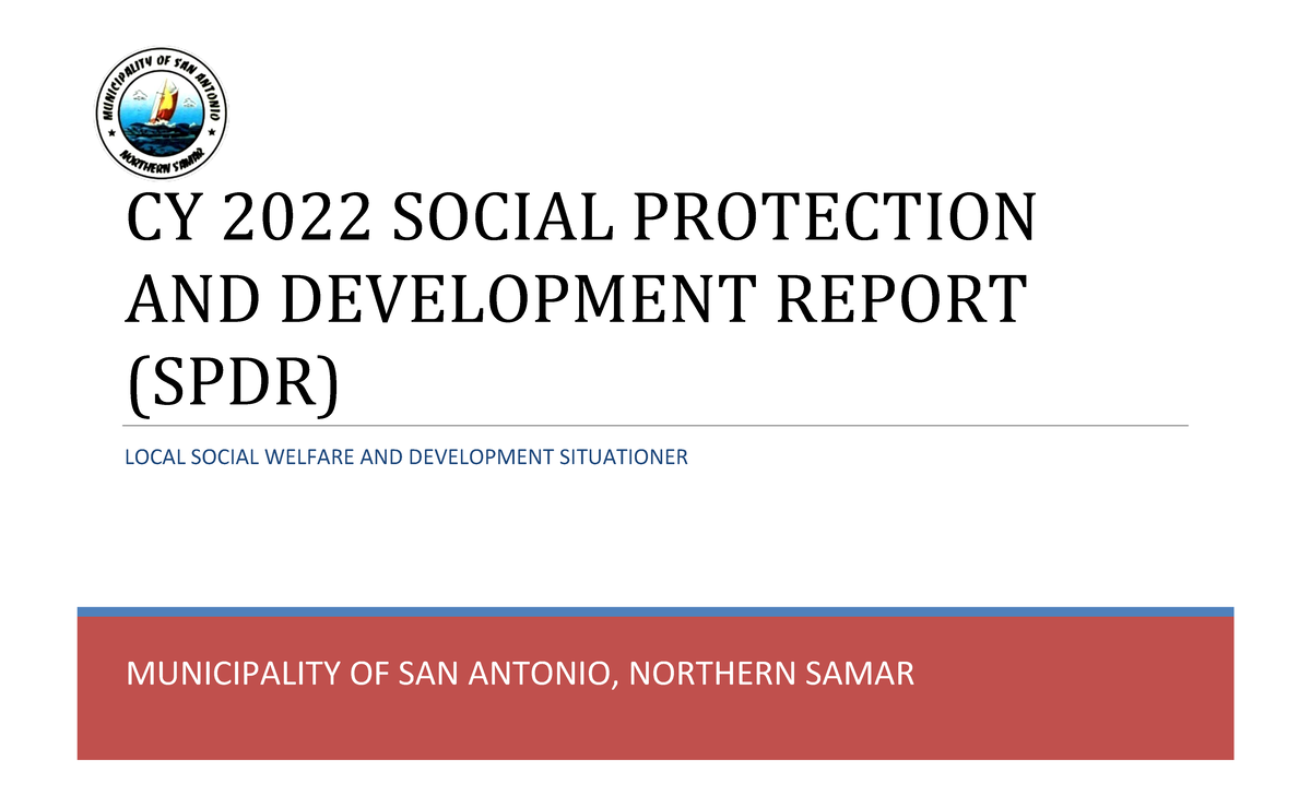 SPDR San Antonio - state of public development report - MUNICIPALITY OF ...