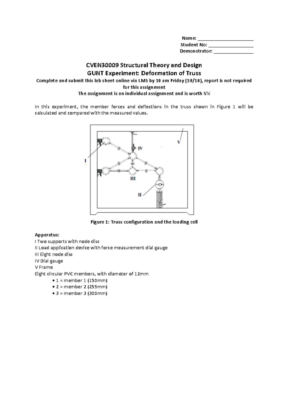 Assn 5 CVEN30009 GUNT lab sheet 2018 - Name ...
