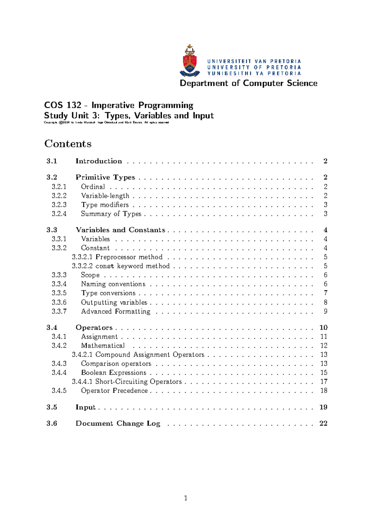 SU03 - Types, Variables and Input - Department of Computer Science COS ...
