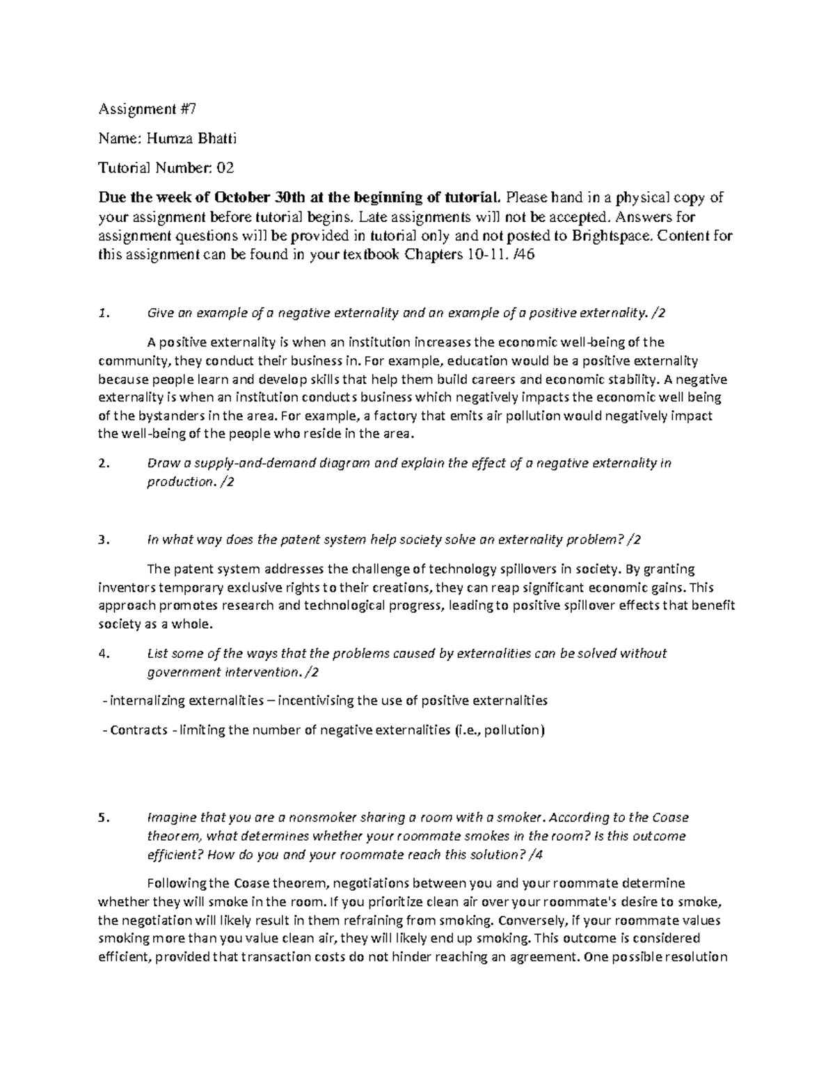 A7ST - micro - Assignment # 7 Name: Humza Bhatti Tutorial Number: 02 ...