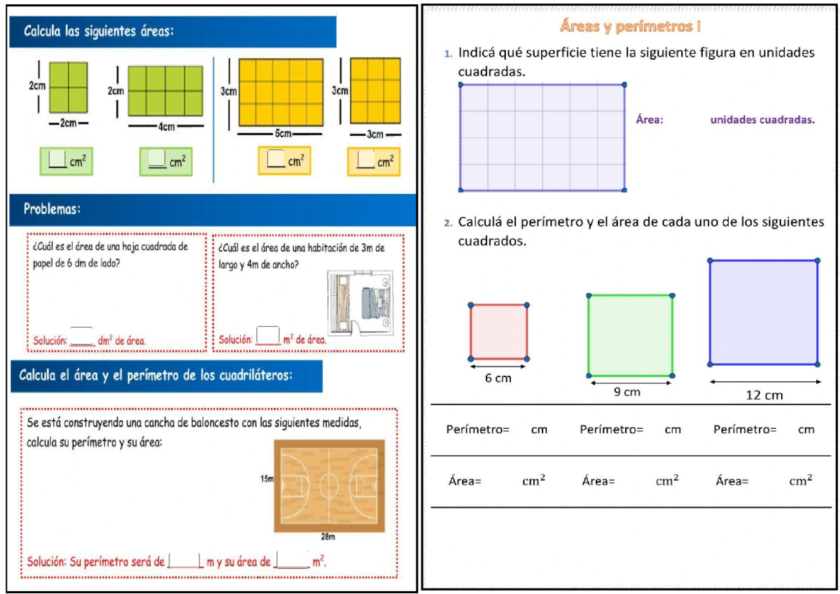 Práctica de áreas y perimetro 03 de octubre - Matemática I - Studocu