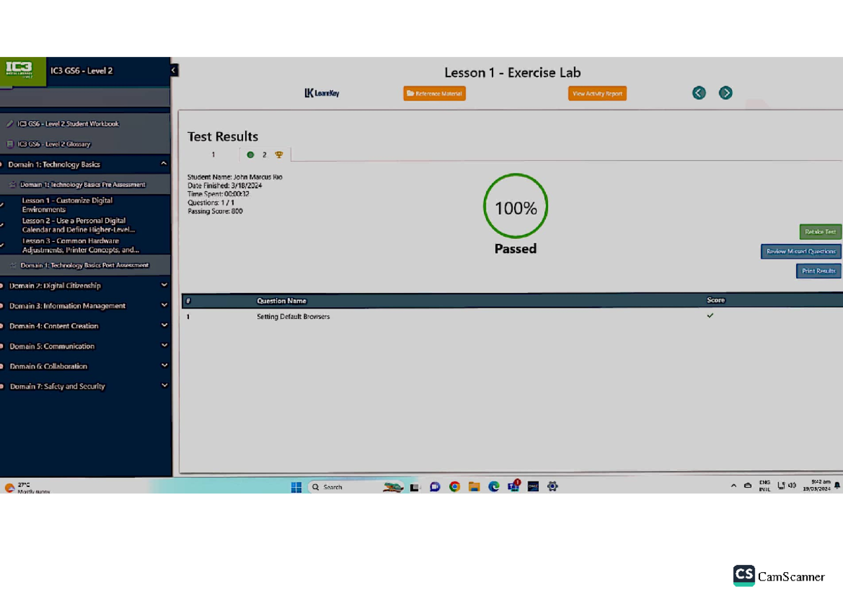 Level 2 Lesson 1 Domain - IT Tools in Business - Studocu