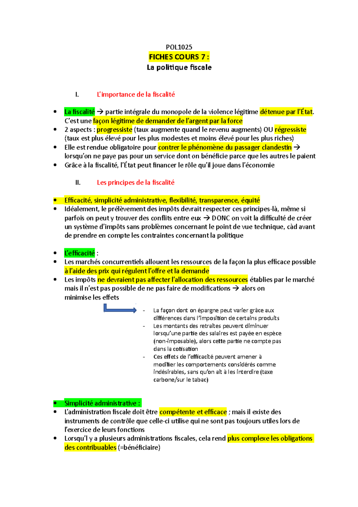 Cours 3 politique fiscale - POL FICHES COURS 7 : La politique fiscale I ...