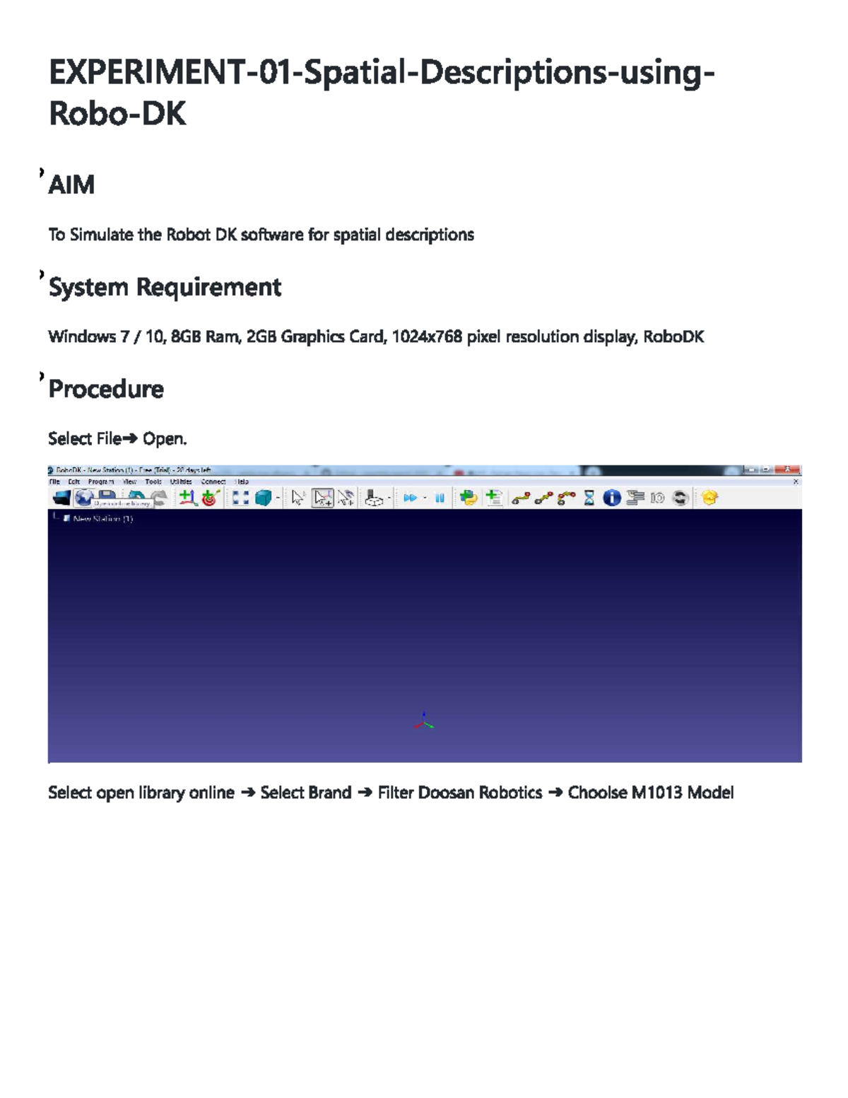 EX 01- Spatial description - kinematics and dynamics of robots - Studocu