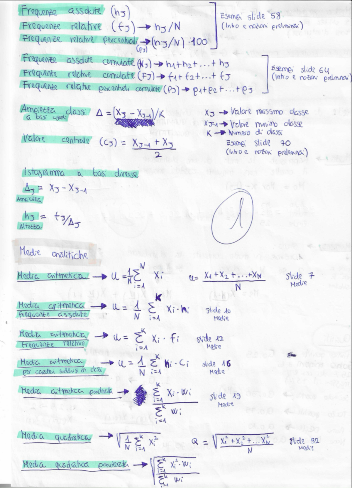 Formulario Statistica Descrittiva - Studocu
