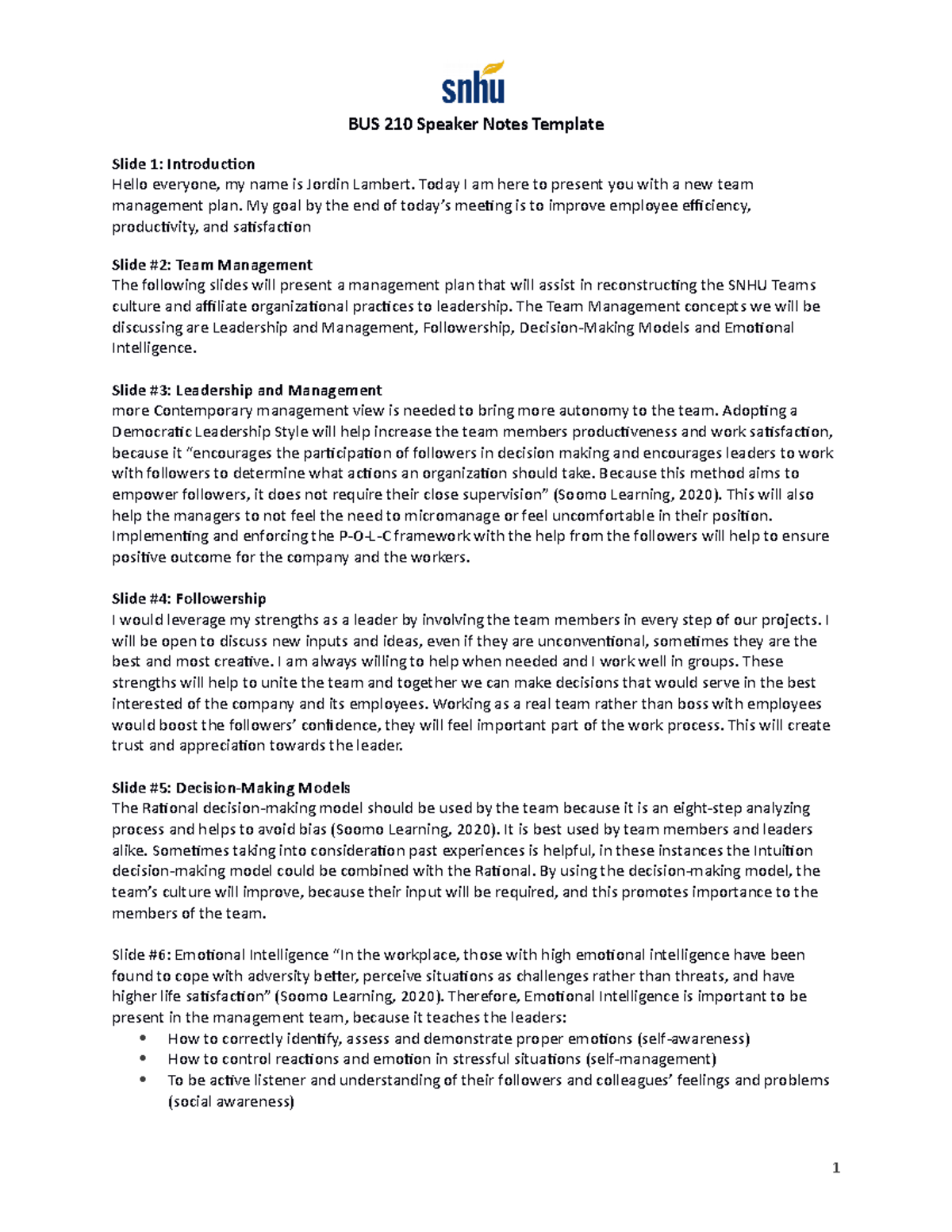 Module 7 Speaker Notes - BUS 210 Speaker Notes Template Slide 1 ...