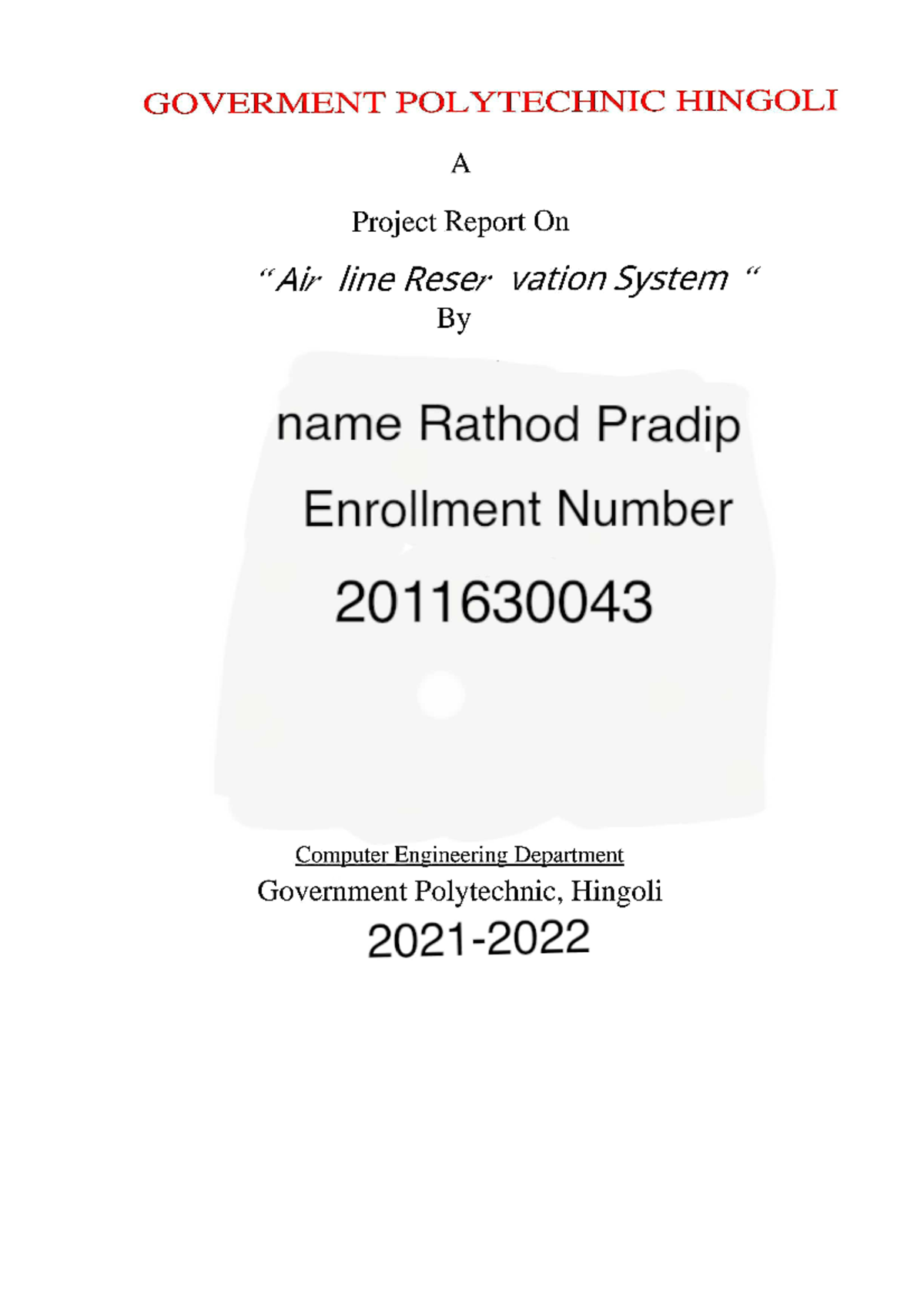 Gad miniproject- plese downlod my project - Computer engineering - Studocu