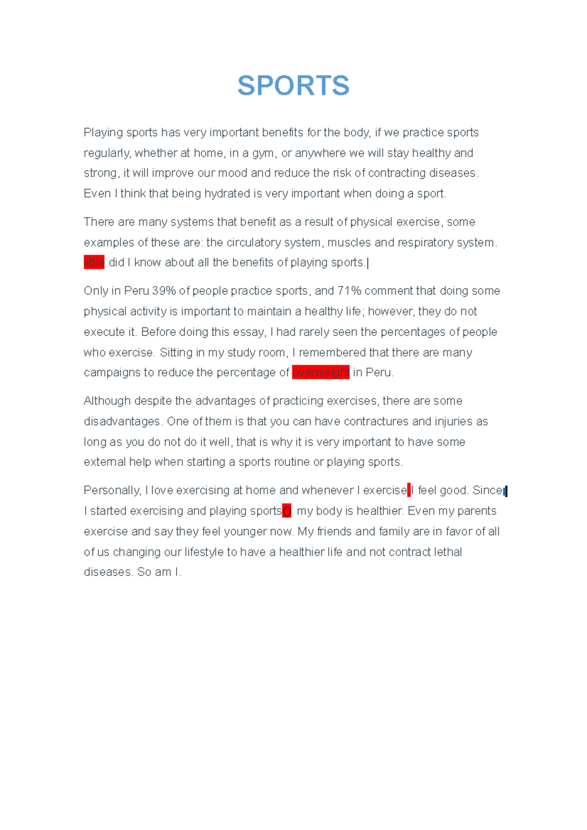 Draft 1 PREPARACION PARA EL DRAFT 1 DE SPORTS - SPORTS Playing sports ...