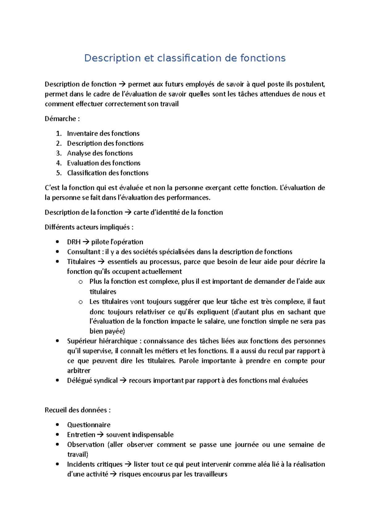Description de la fonction - Description et classification de fonctions ...