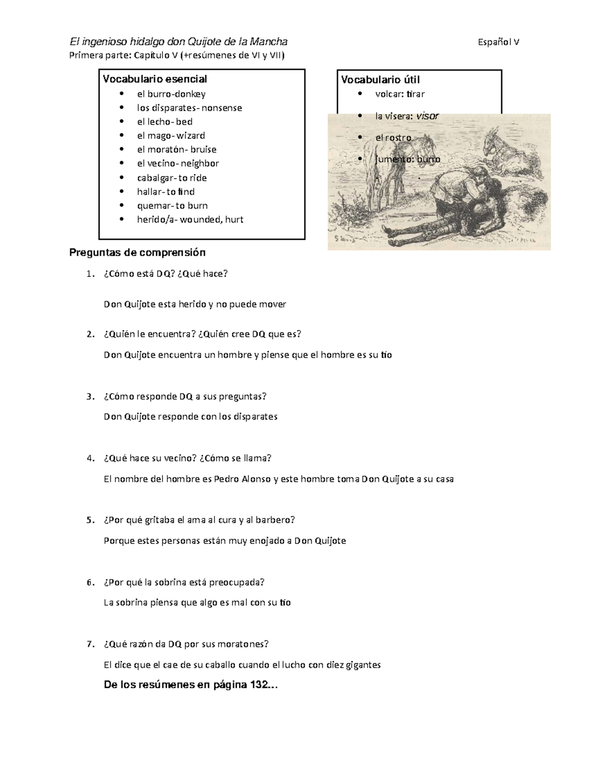 Don quijote module 1- Advanced Spanish - Studocu