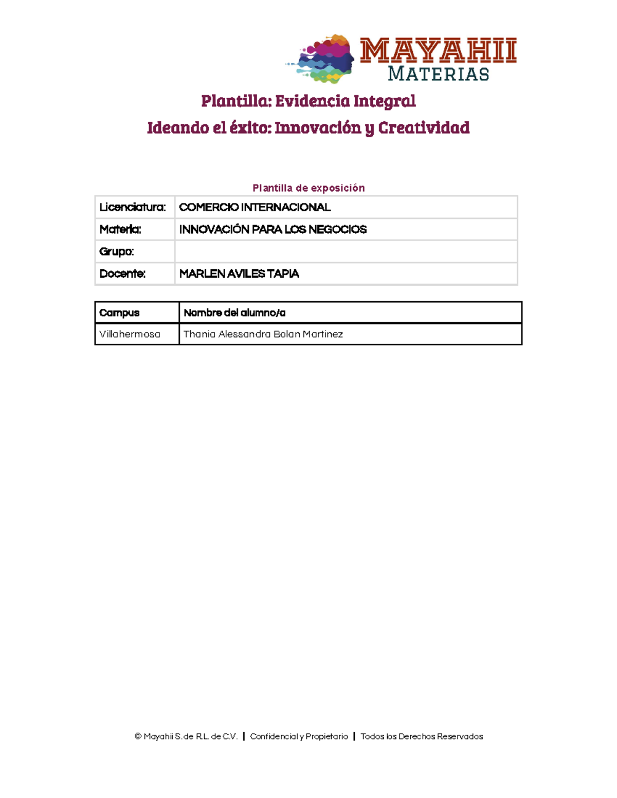 ACT#2 TABM - ES UTIL - ©,Mayahii S. de R. de C. | Confidencial y ...