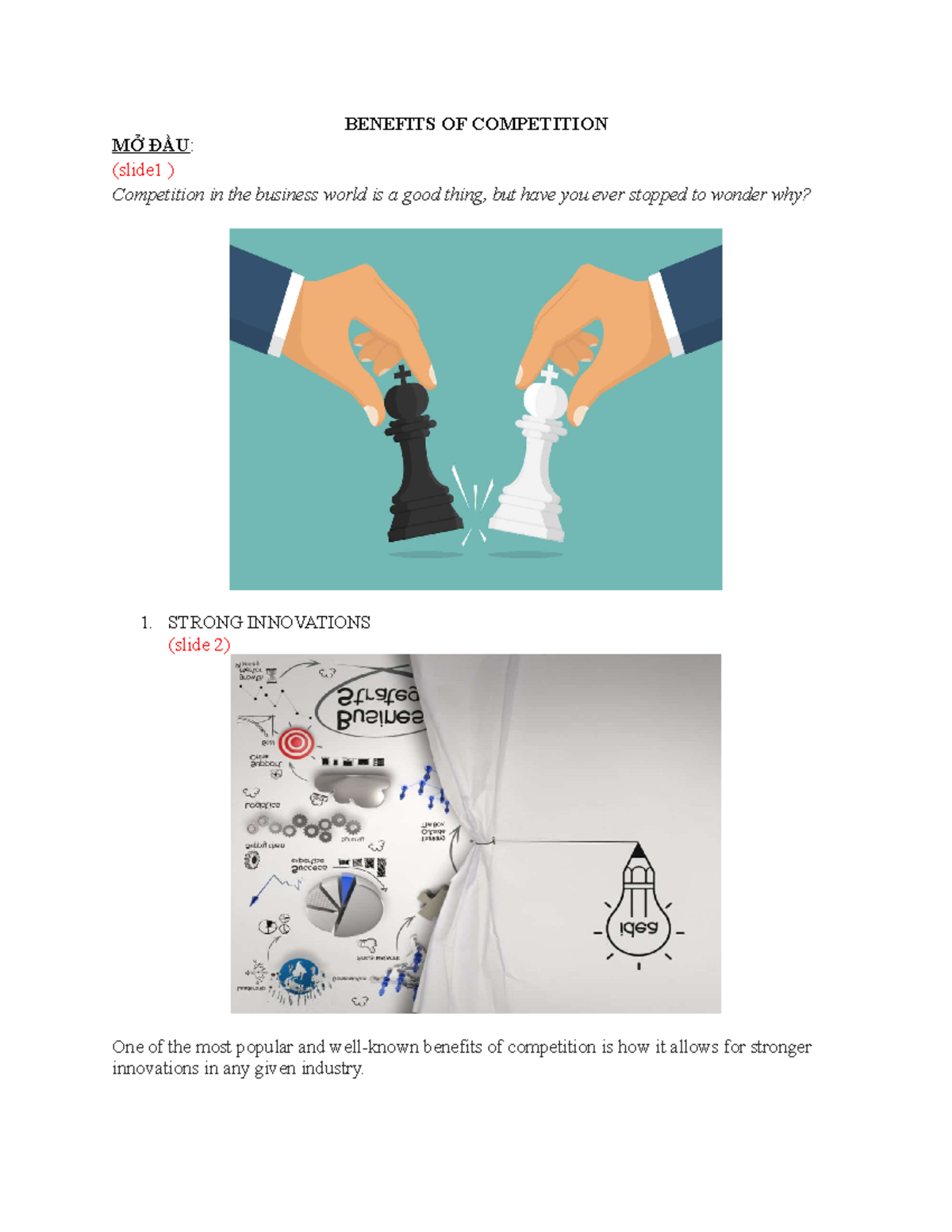 Benefit - yhdc - BENEFITS OF COMPETITION MỞ ĐẦU : (slide1 ) Competition ...