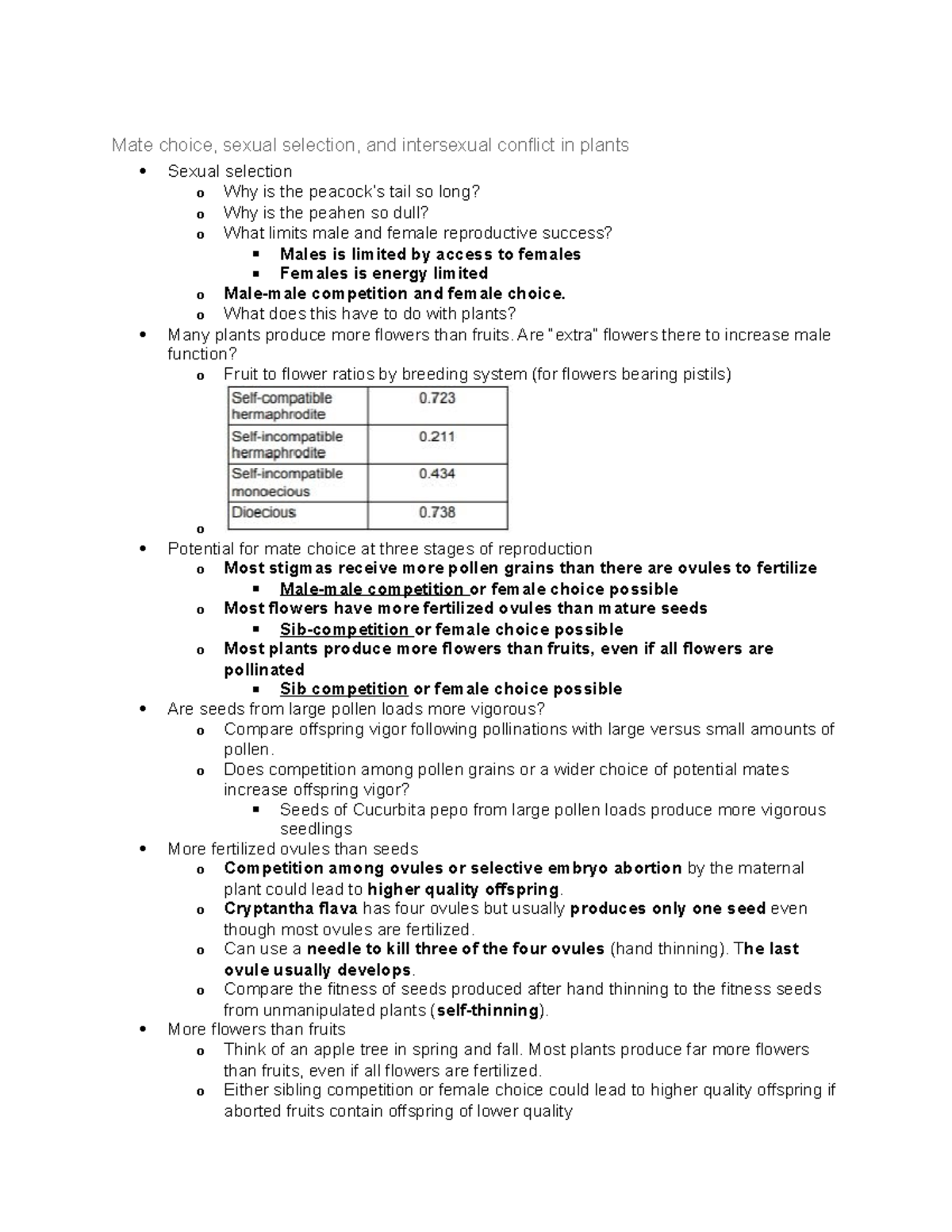 BIEB 126 lecture 12 Mate choice - Mate choice, sexual selection, and ...