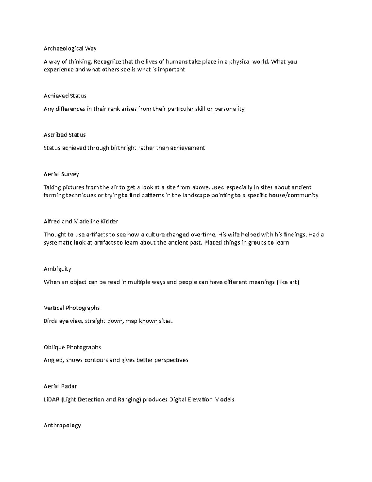 Archaeology lecture notes 4 - Archaeological Way A way of thinking ...