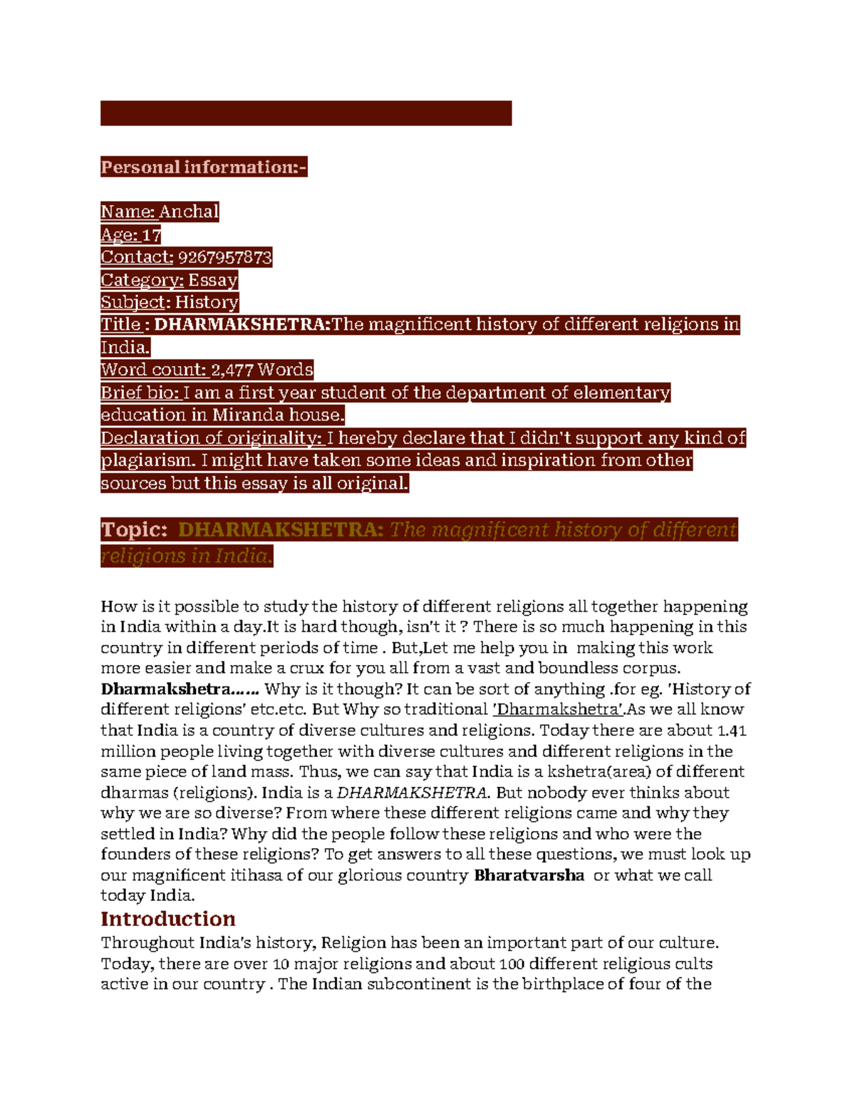 -Social science writing competition - "Social science writing ...