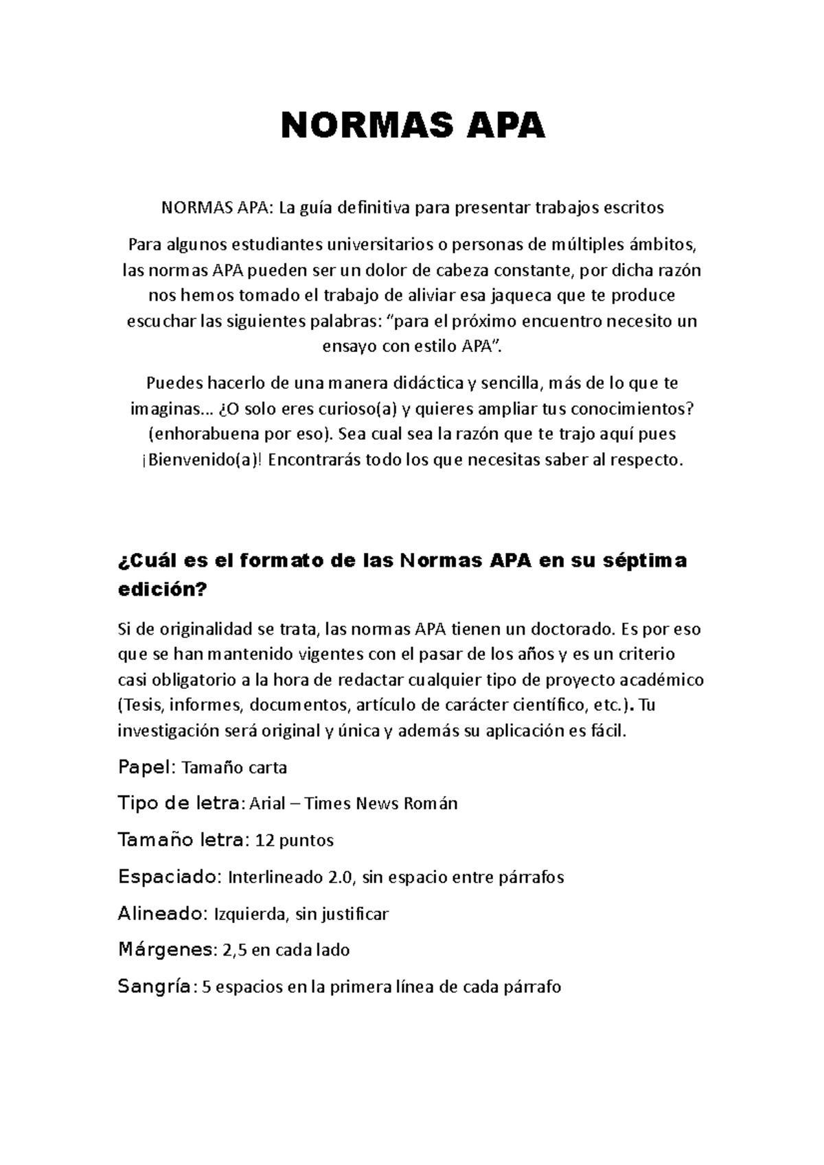 Normas APA - NORMAS APA NORMAS APA: La guía definitiva para presentar trabajos escritos Para ...