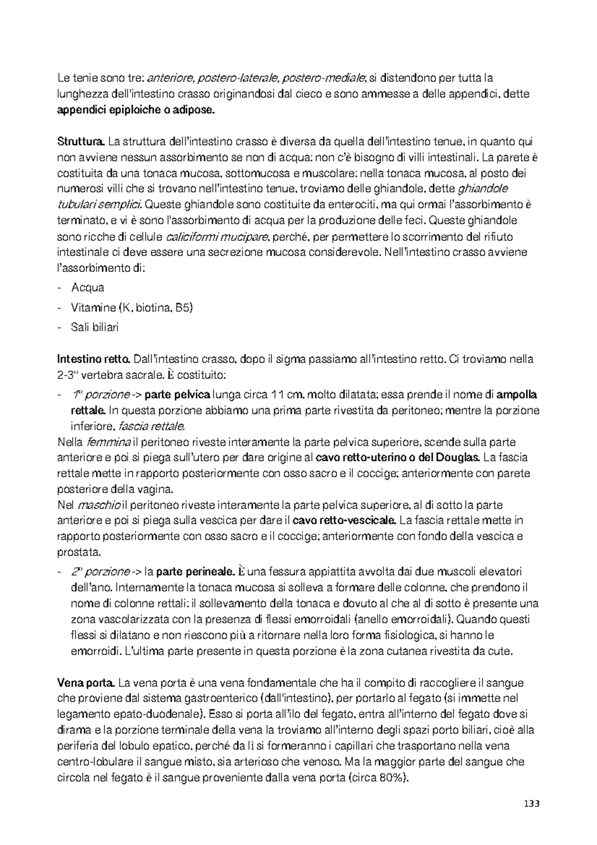 Anatomia appunti 2 - Intestino - 133 Le tenie sono tre: anteriore ...