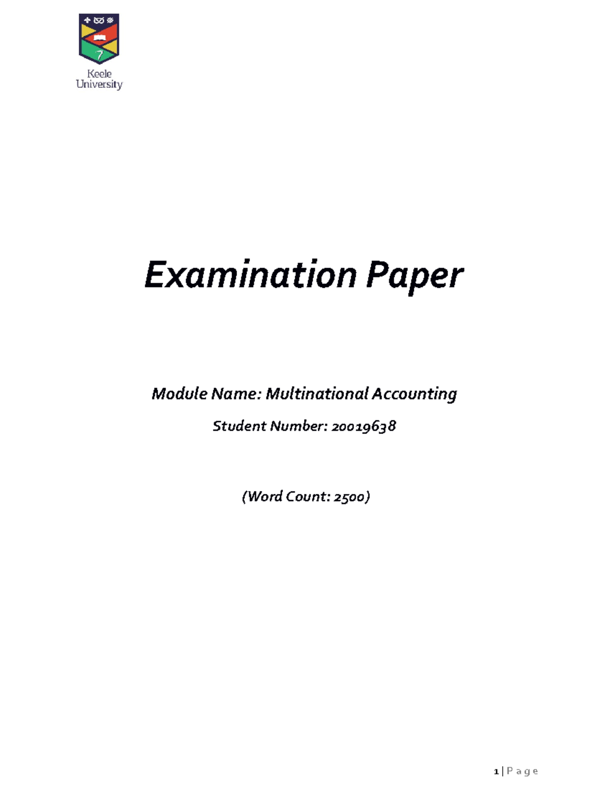 Performance Management module - Examination Paper Module Name ...