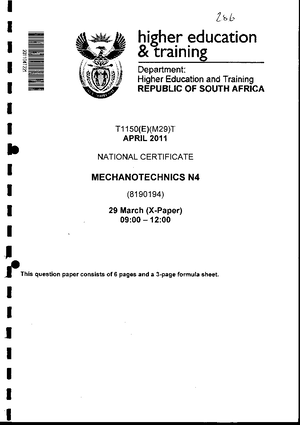 Mechanotechnics N5 - previous question paper for practice - NATIONAL ...