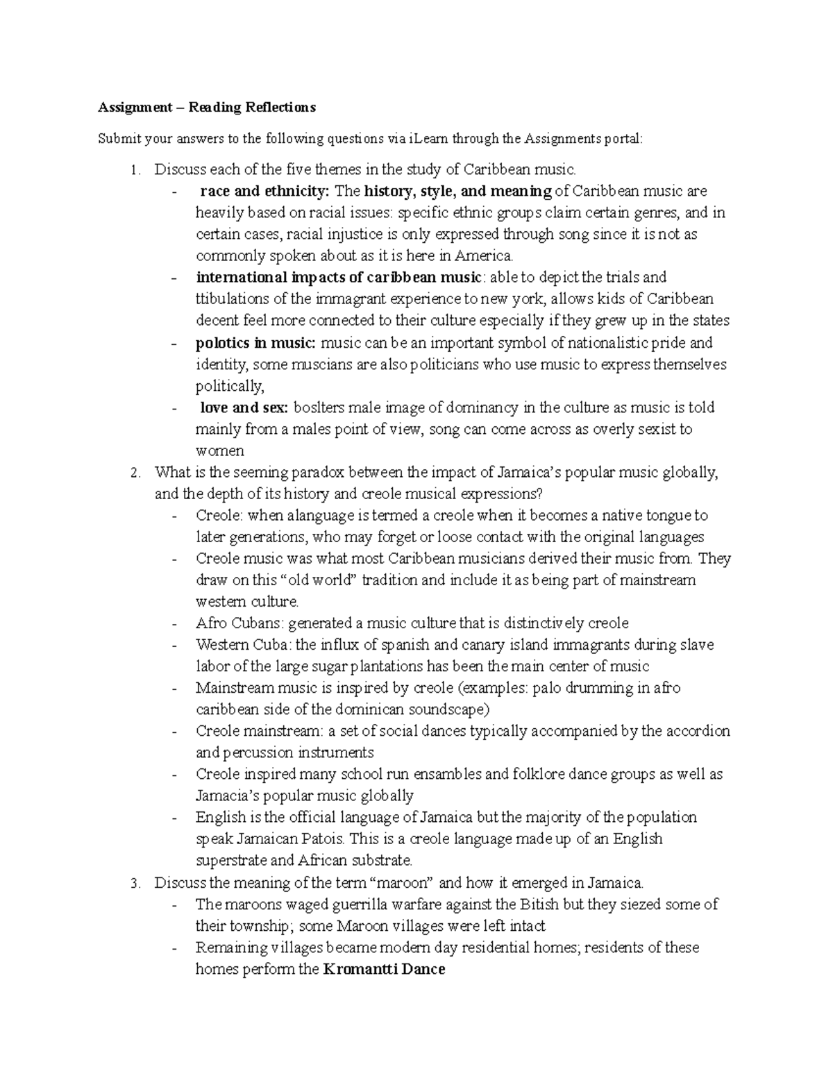 Music Culture Unit 2 Homeworks and notes - Assignment – Reading ...