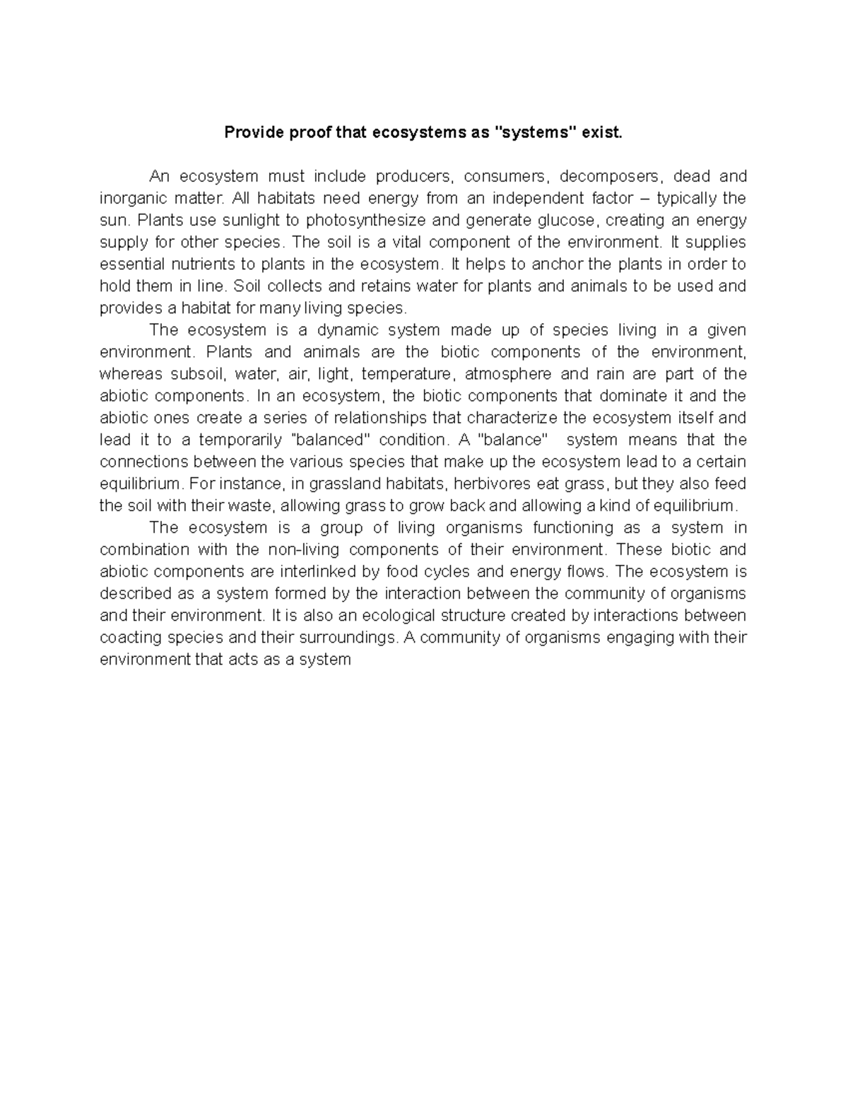 -Midterm Task 1 - proof that ecosystem as "system" exists - Provide ...
