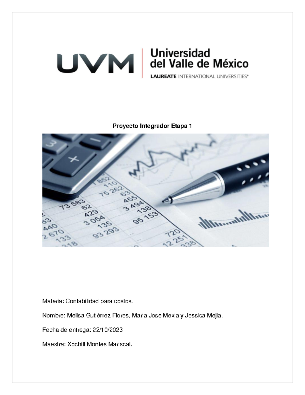 Proyecto Integrador Etapa 1 - Mercadotecnia - Nombre: Melisa Gutiérrez Flores, Maria Jose Mexia ...