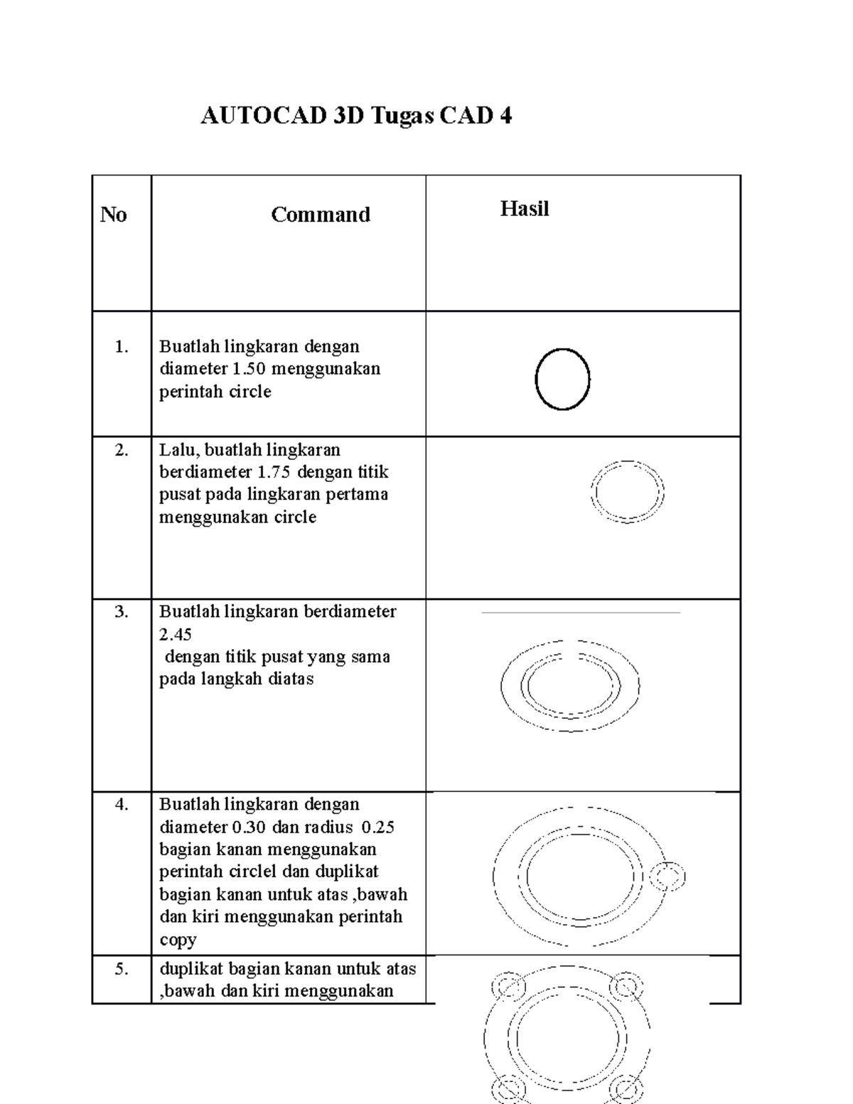Autocad 3D Espanol l - hdtddiffvgfvfgvug - AUTOCAD 3D Tugas CAD 4 No Command Hasil Buatlah ...