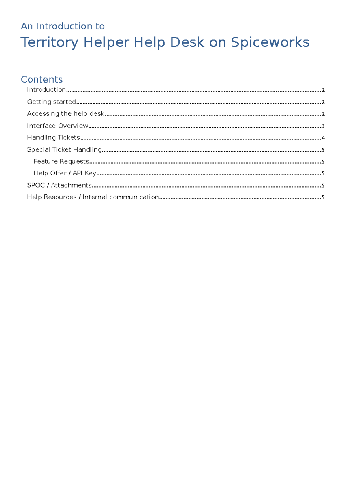 Introduction to Spiceworks - An Introduction to Territory Helper Help ...