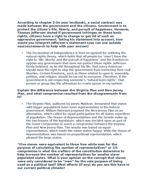 Chapter 5 Critical Thinking Assignment - Describe the major provisions ...