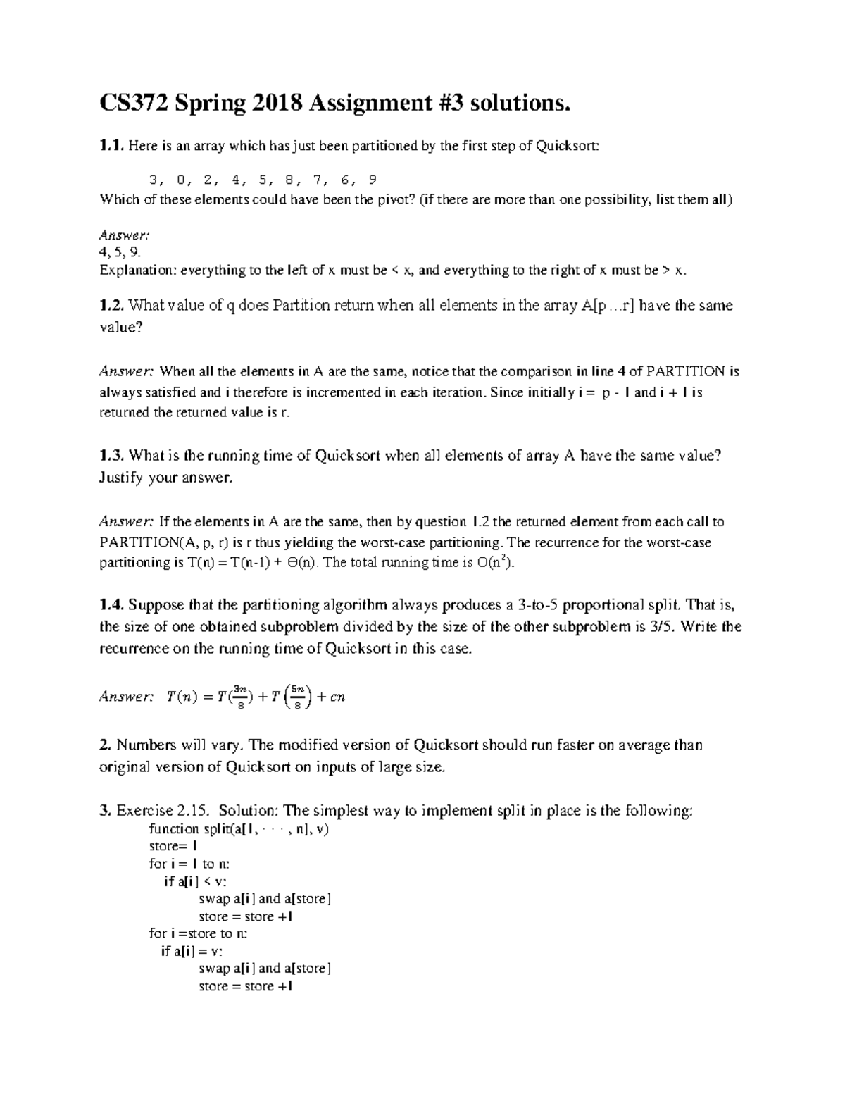 372 Homework 3 solutions - CS372 Spring 2018 Assignment #3 solutions. 1 ...