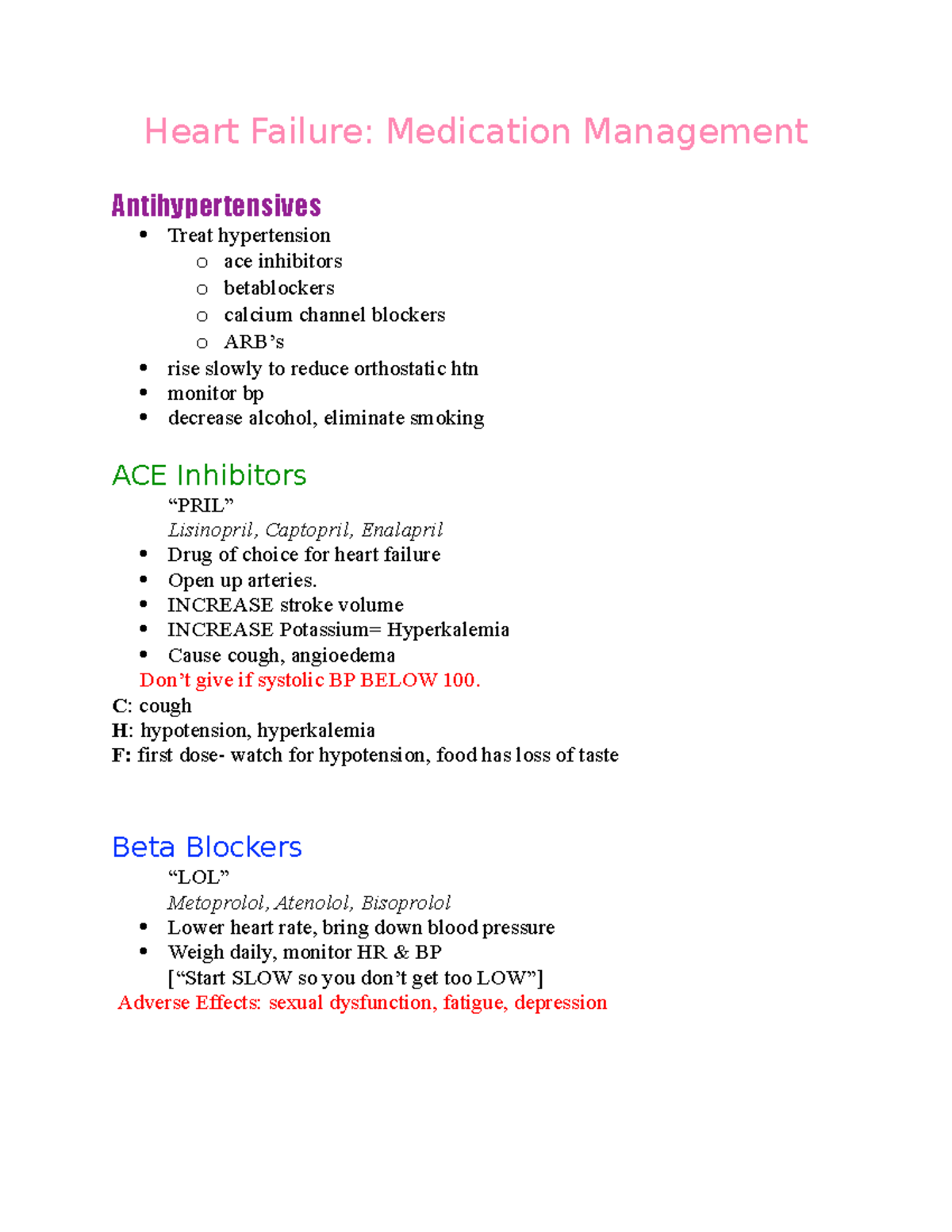 CHF Medications - Heart Failure: Medication Management ...